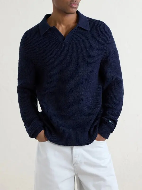 Aimé Leon Dore Ribbed Cotton-blend Bouclé Polo Shirt