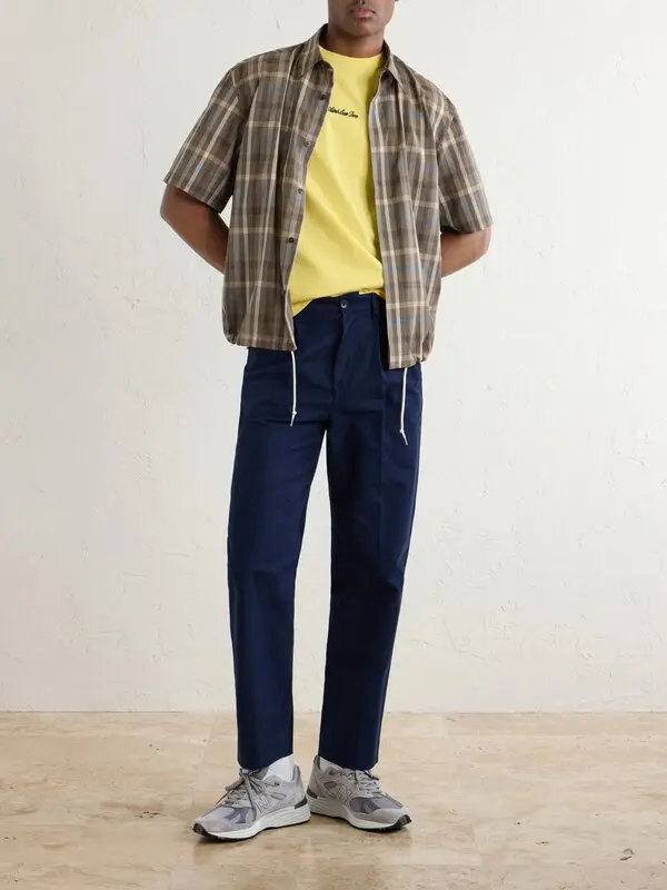 Aimé Leon Dore Straight-leg Pleated Cotton Trousers