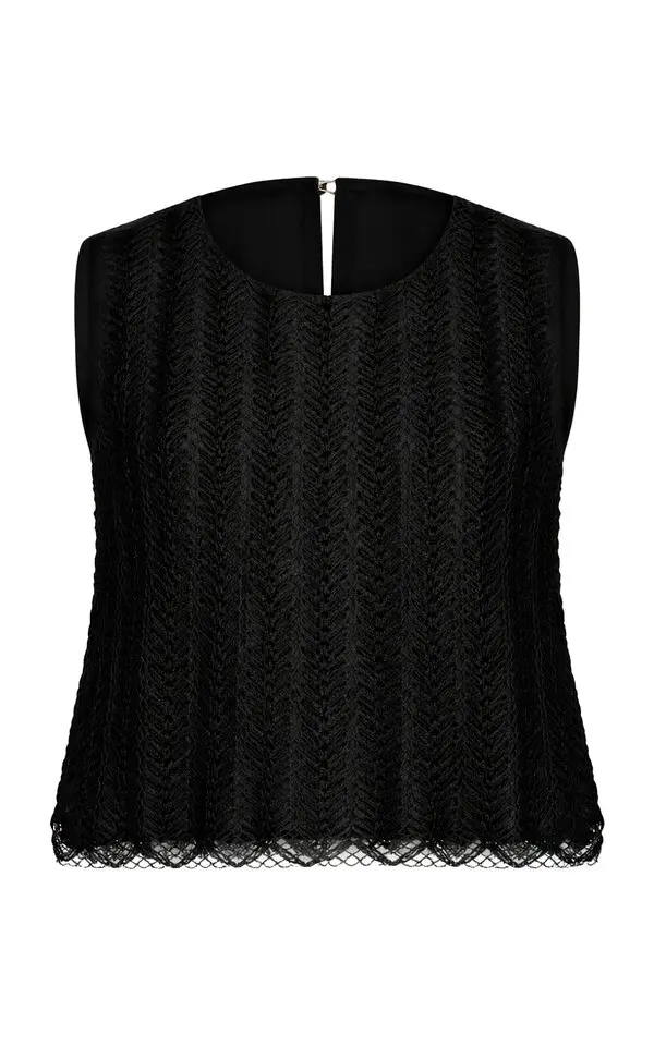 CURATORIA Cotton-silk Handmade Lace Top