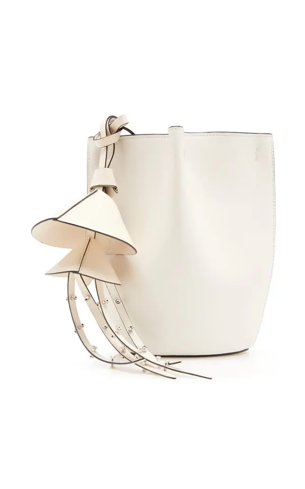 Givenchy Snap Nano Leather Bucket Bag - White