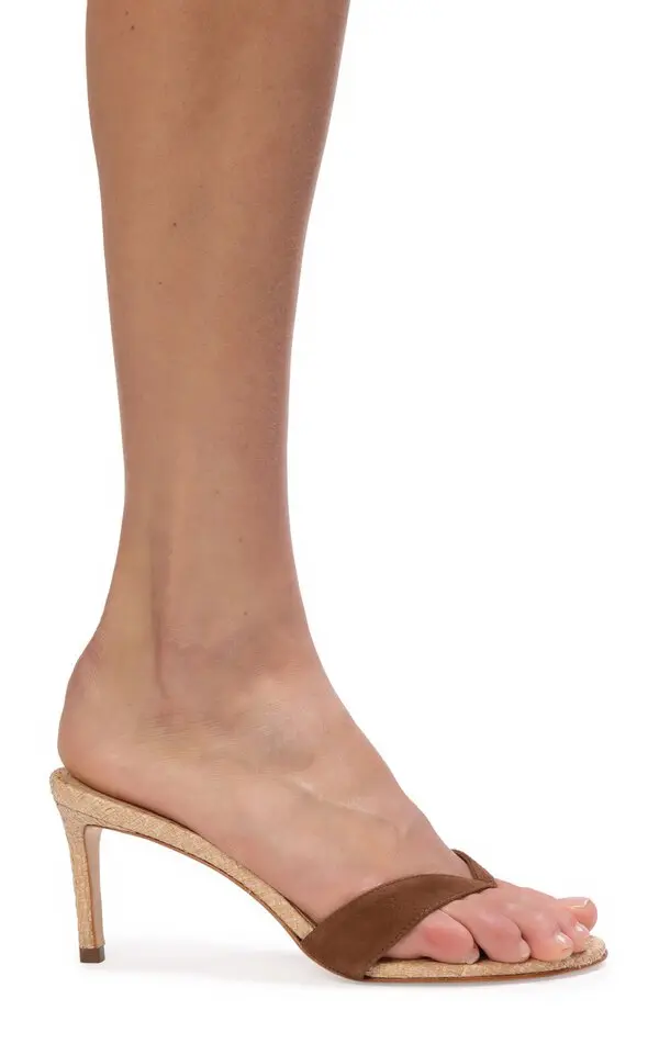 BLACK SUEDE STUDIO Aura Raffia And Suede Mules