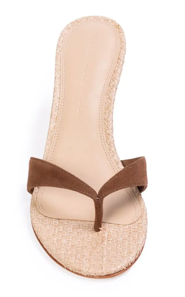 BLACK SUEDE STUDIO Aura Raffia And Suede Mules