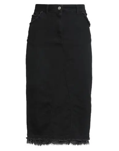 Alberta Ferretti Flared Denim Skirt With Lace Trims