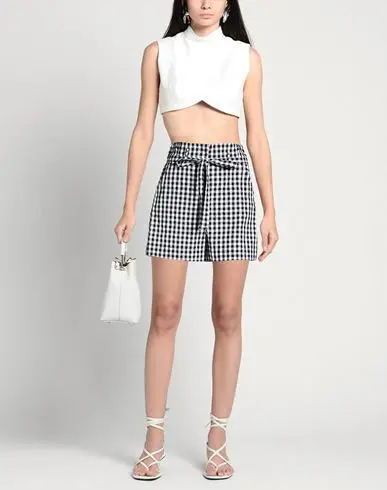 Patrizia Pepe Gingham Cotton High Waisted Shorts