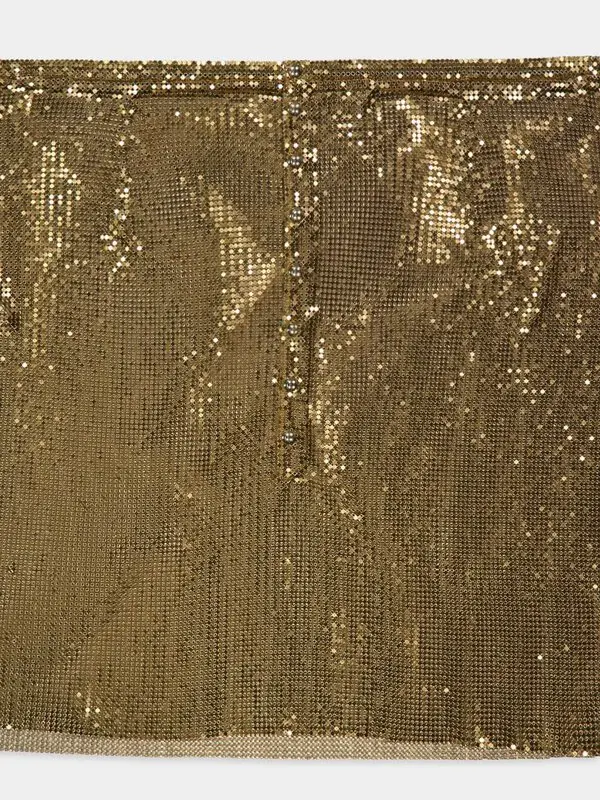 Rabanne Mesh Mini Skirt - Gold