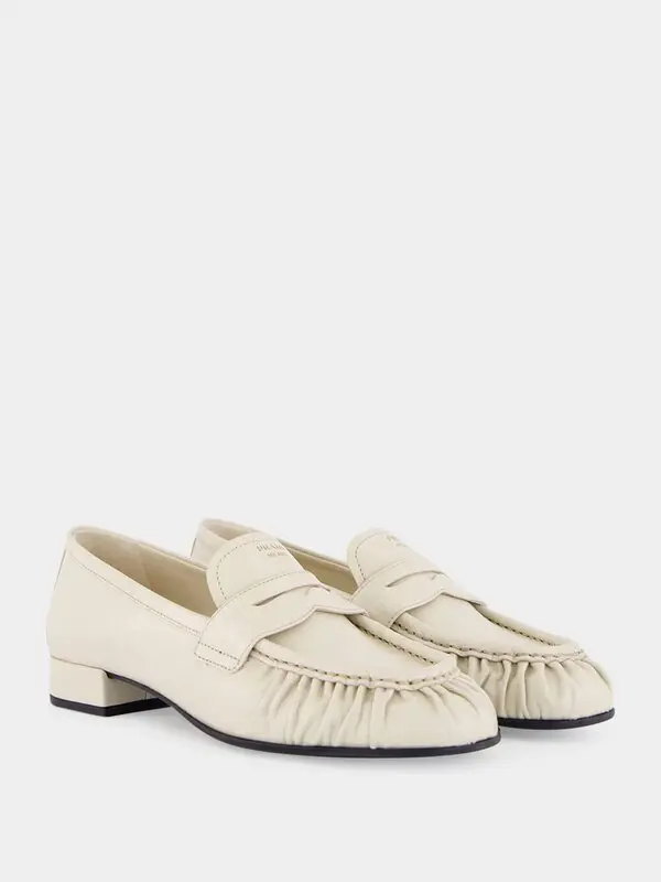 Prada Leather Loafers - White
