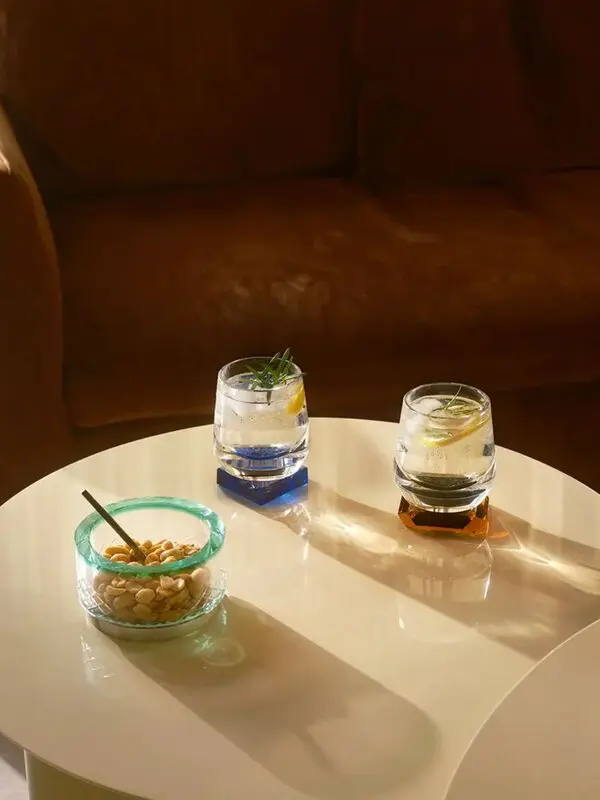 REFLECTIONS COPENHAGEN Whimsy Amber Whisky Set Of 2 Glasses - Orange