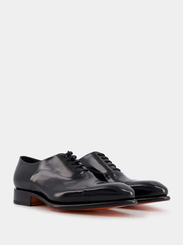 Santoni Polished Leather Oxford Shoes