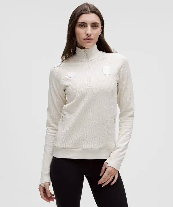 Lululemon Team Canada Engineered Warmth Half Zip - Beech White/beech White