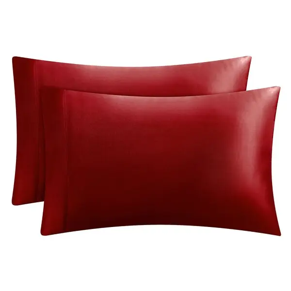 Juicy Couture Solid Satin Pillow Case Set - Ruby