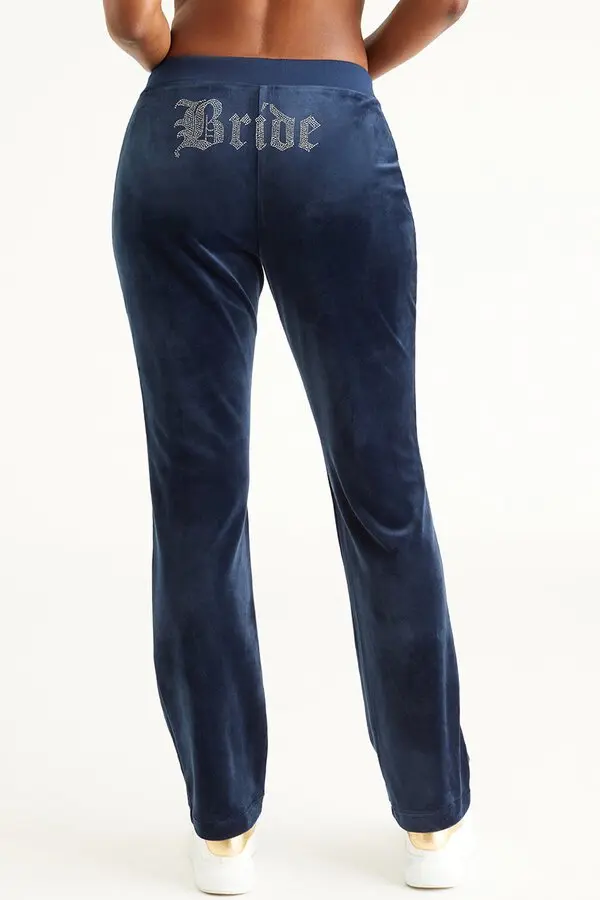 Juicy Couture Customizable Velour Track Pants - Regal Blue