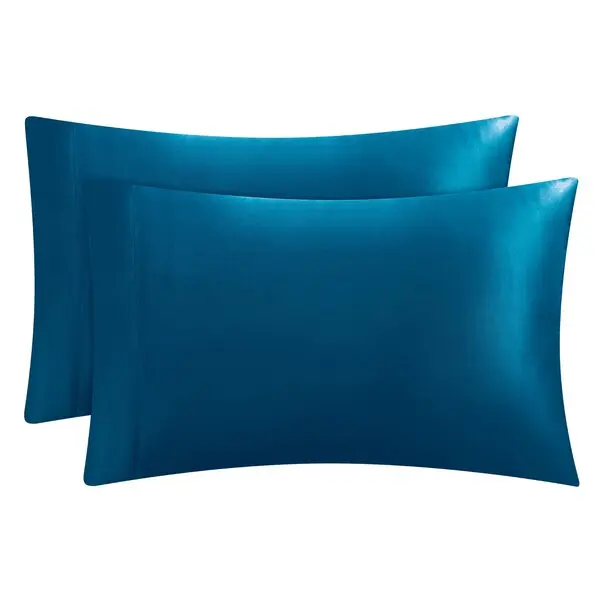 Juicy Couture Solid Satin Pillow Case Set - Capri Blue