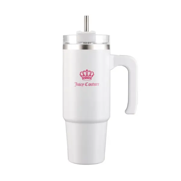 Juicy Couture Glam Logo Stainless Steel Water Bottle - Pure White