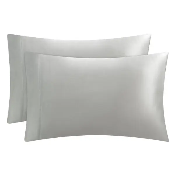 Juicy Couture Solid Satin Pillow Case Set - Smoke