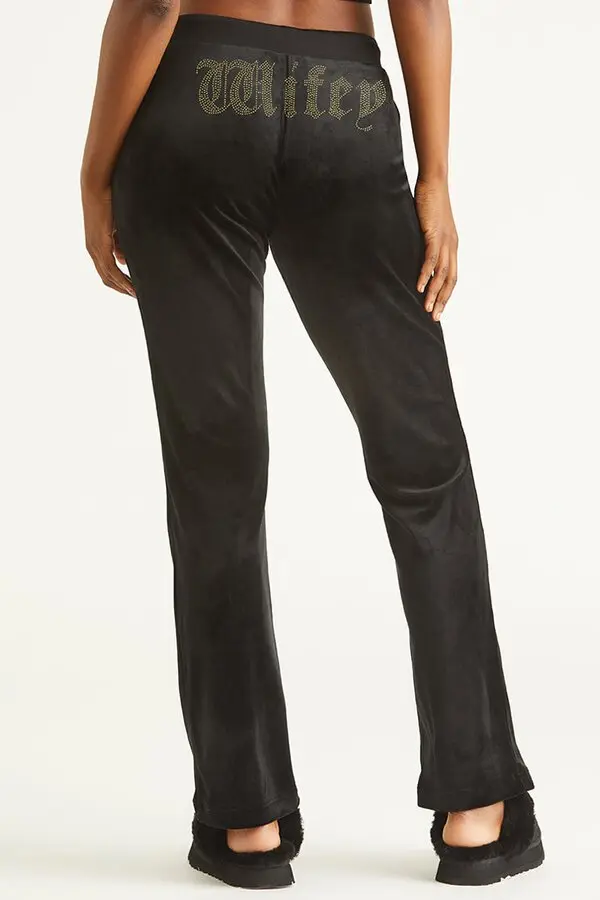 Juicy Couture Customizable Velour Track Pants - Liquorice
