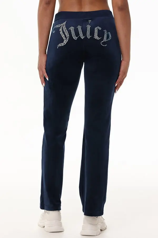 Juicy Couture Customizable Velour Track Pants - Regal Blue