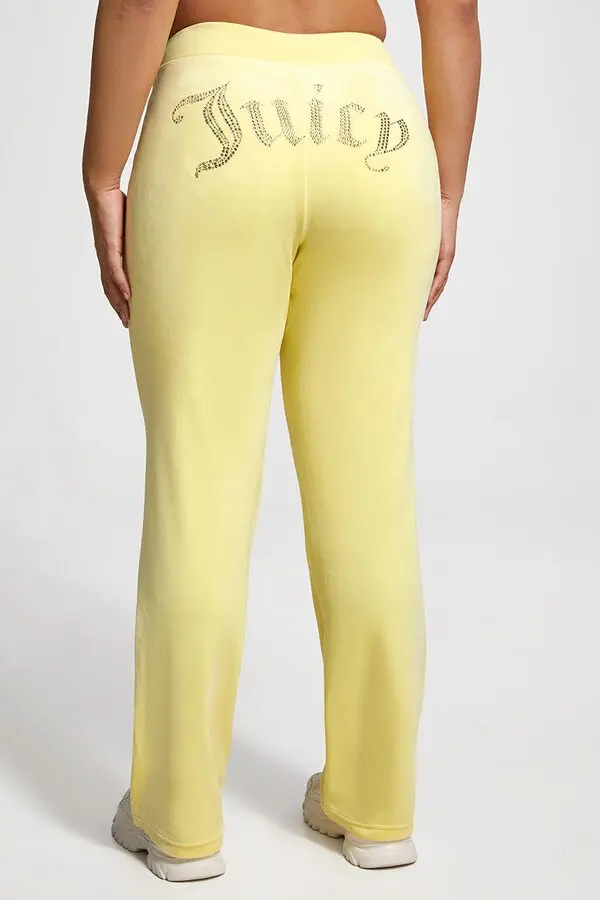 Juicy Couture Plus-size Og Big Bling Velour Track Pants - Yellow Iris