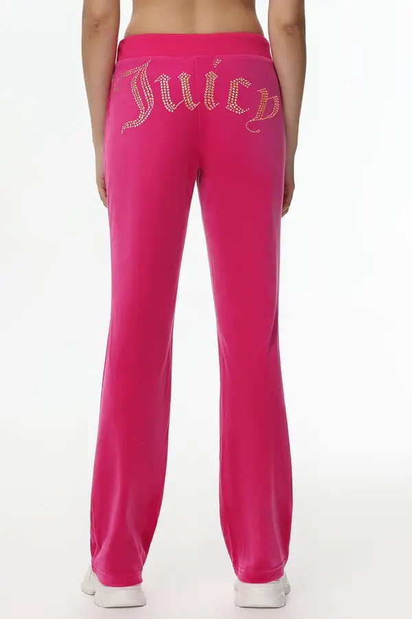 Juicy Couture Technicolor Customizable Big Bling Velour Track Pants - Free Love
