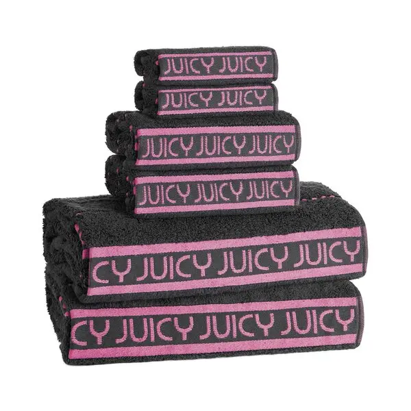 Juicy Couture Plush Stripe Bath Towel Set