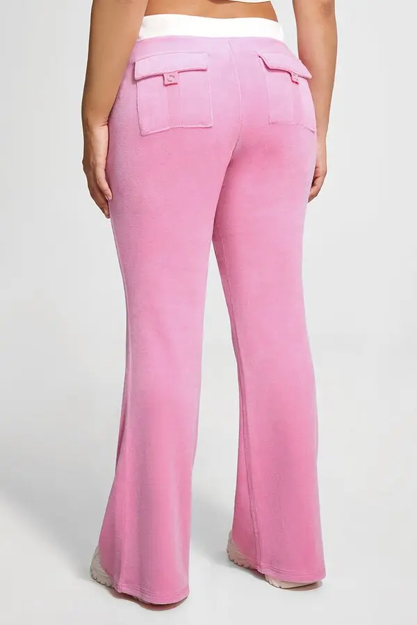 Juicy Couture Heritage Cotton Velour Track Pants - Hot Hot