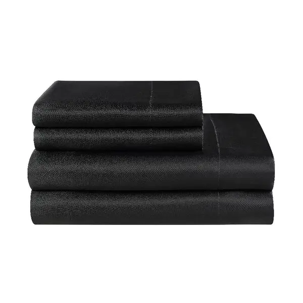 Juicy Couture Solid Satin Sheet Set - Black
