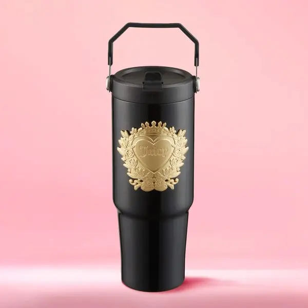Juicy Couture Flip & Sip Hydration Stainless Steel Tumbler - Black