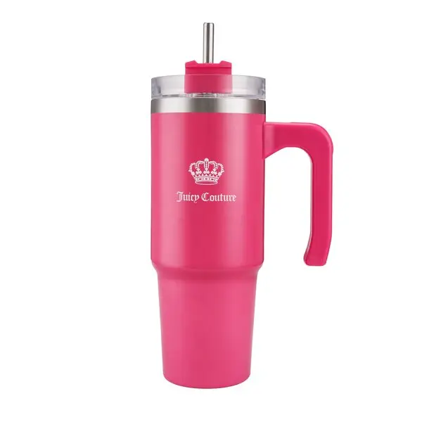 Juicy Couture Glam Logo Stainless Steel Water Bottle - Hot Pink