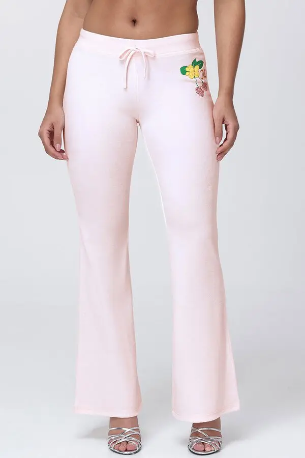 Juicy Couture Cotton Velour Wide Leg Pants