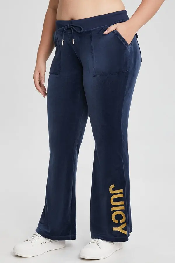 Juicy Couture Plus-size Velour Pants - Regal Blue