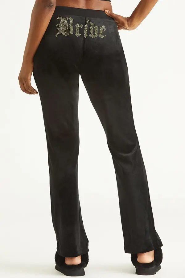 Juicy Couture Velour Track Pants - Liquorice
