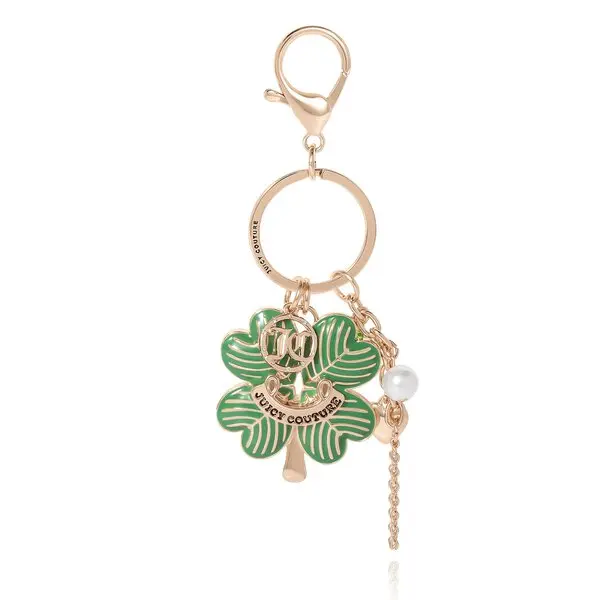 Juicy Couture Lucky Clover Keychain - Goldtone