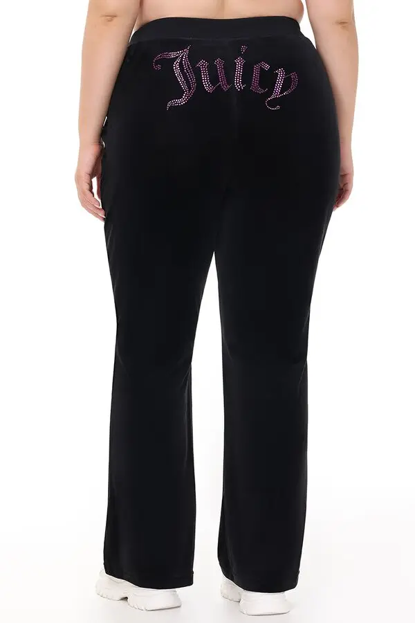 Juicy Couture Plus-size Big Bling Velour Track Pants - Liquorice