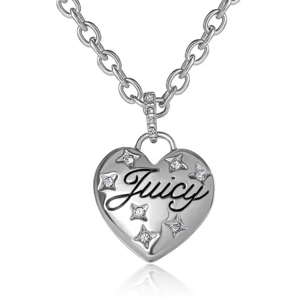 Juicy Couture Heart Pendant Necklace - Silvertone