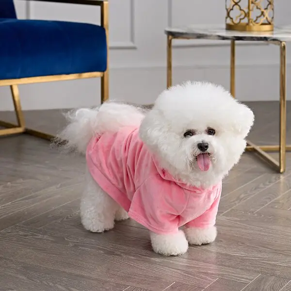 Juicy Couture Bling Velour Pet Hoodie - Pink