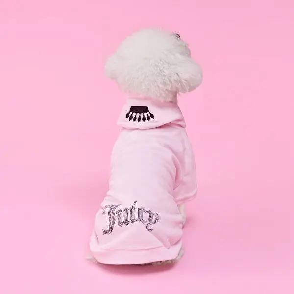 Juicy Couture Bling Velour Hoodie - Pink