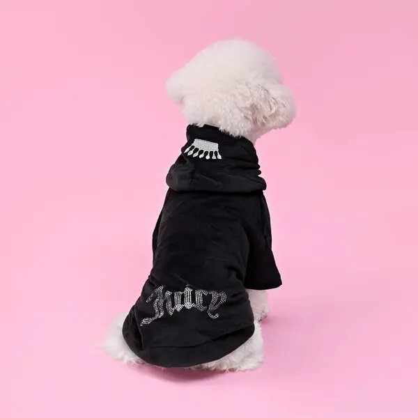 Juicy Couture Bling Velour Hoodie - Black