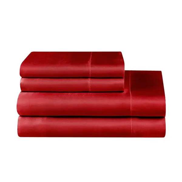 Juicy Couture Solid Satin Sheet Set - Ruby