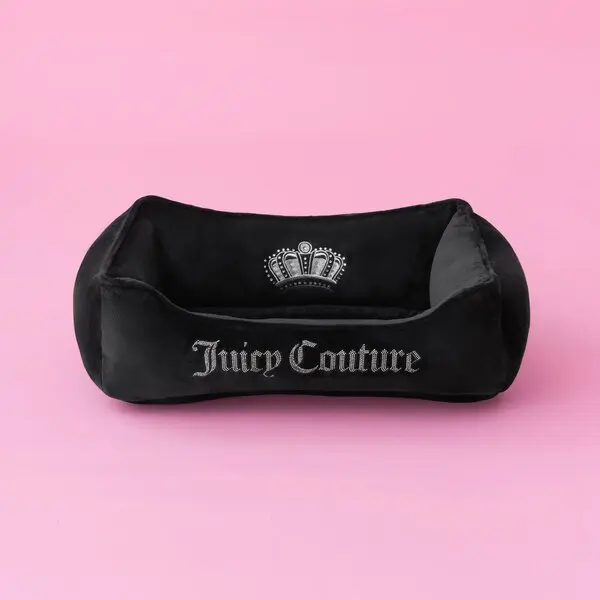 Juicy Couture Crown Velour Pet Bed - Black
