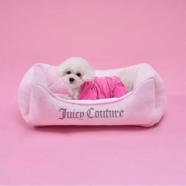 Juicy Couture Crown Velour Pet Bed - Pink