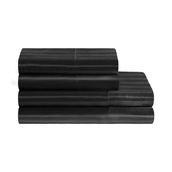 Juicy Couture Damask Stripe Satin Sheet Set - Black