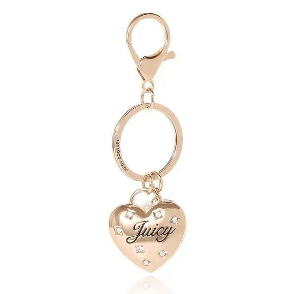 Juicy Couture Constellation Puffy Heart Keychain Bag Charm - Goldtone