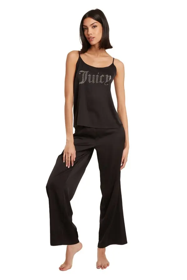 Juicy Couture Satin Cami Pj Set - Black