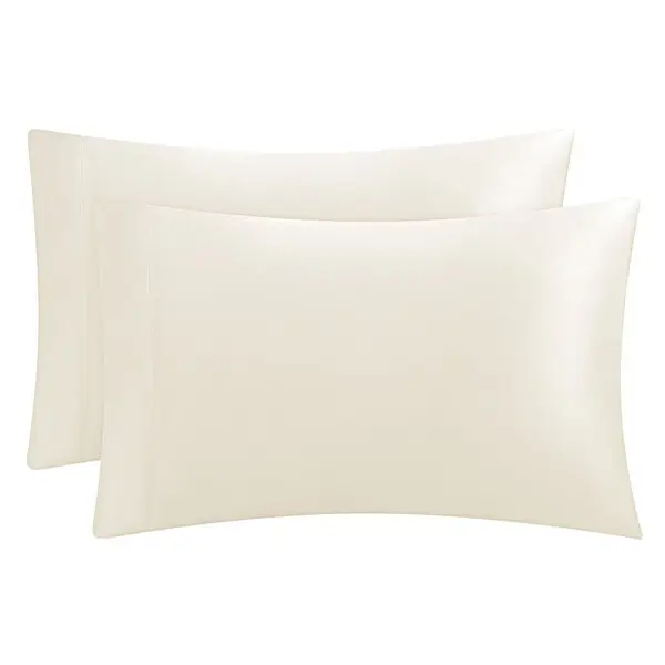 Juicy Couture Solid Satin Pillow Case Set - Pearl