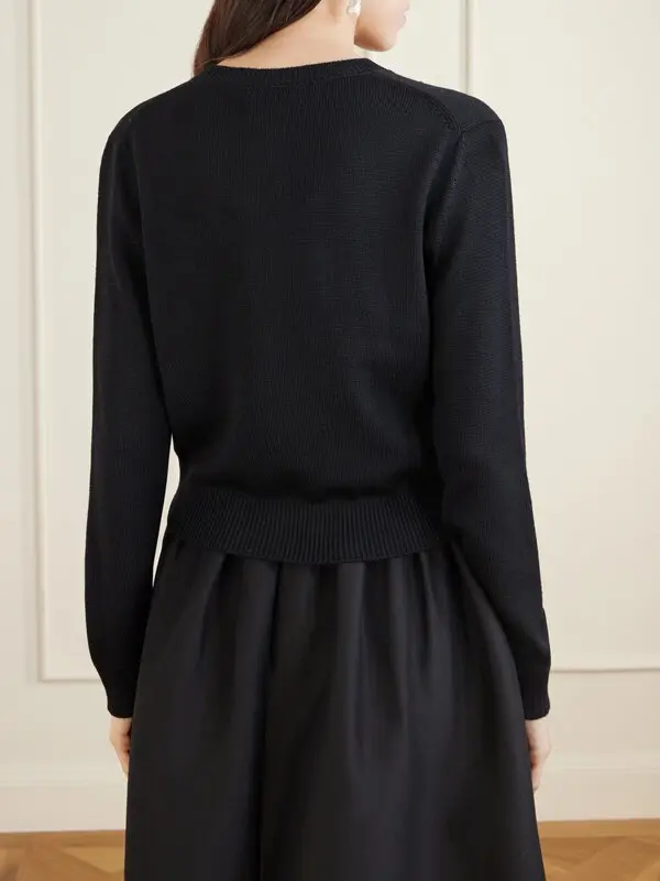 Erdem Embellished Merino Wool Cardigan