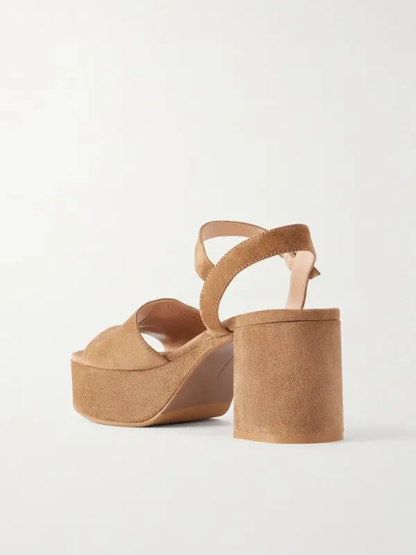 GIANVITO ROSSI Carol 35 Suede Platform Sandals