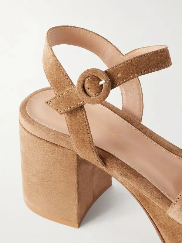 GIANVITO ROSSI Carol 35 Suede Platform Sandals