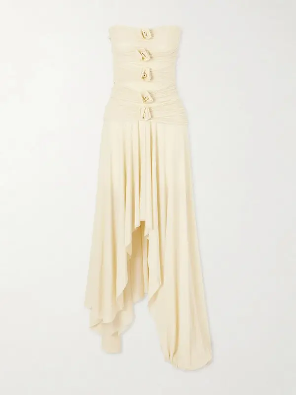 MAYGEL CORONEL Andi Draped Jersey Maxi Dress - Neutrals