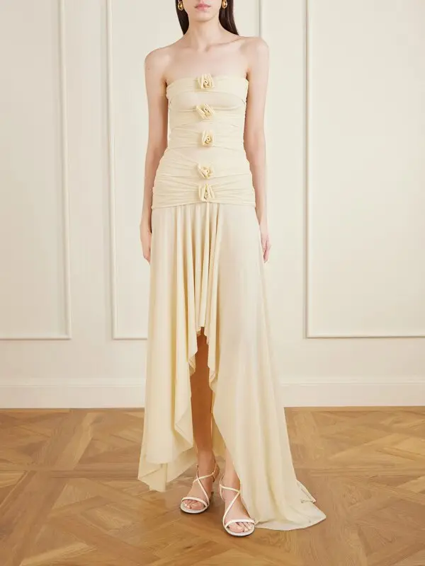 MAYGEL CORONEL Andi Draped Jersey Maxi Dress - Neutrals