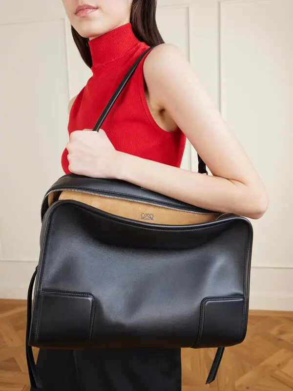 Loewe Amazona 180 Large Leather Shoulder Bag - Black