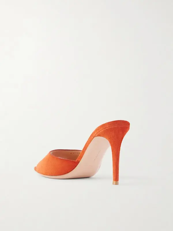 GIANVITO ROSSI Elle 85 Suede Sandals - Red